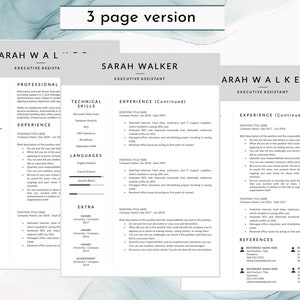 Minimalist Resume, CV Template, Resume Template for Word, Modern Clean ...