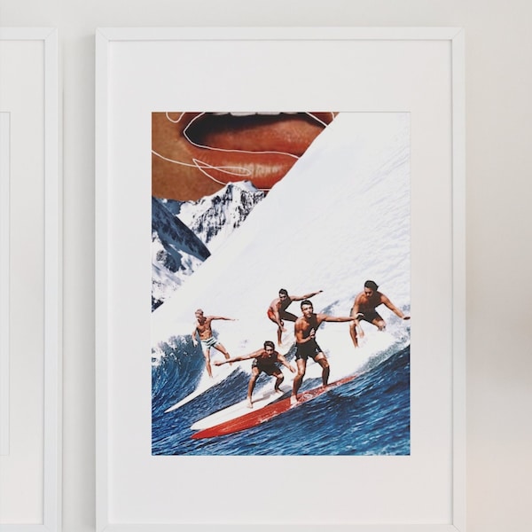 Surfing Print - Etsy