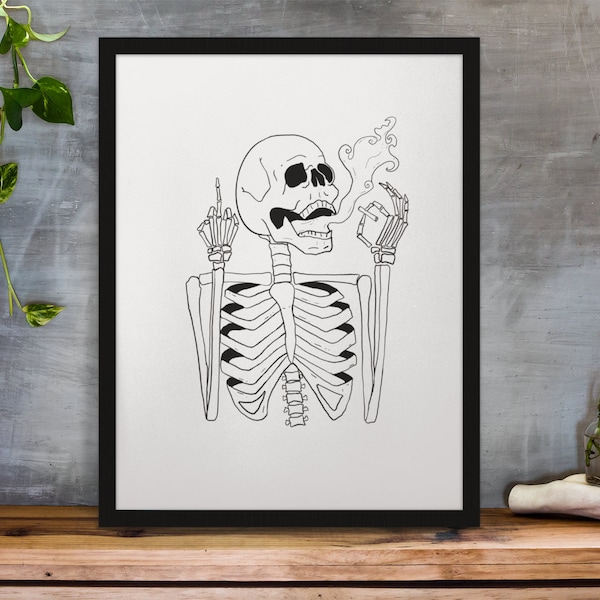 Skeleton Smoking - Etsy