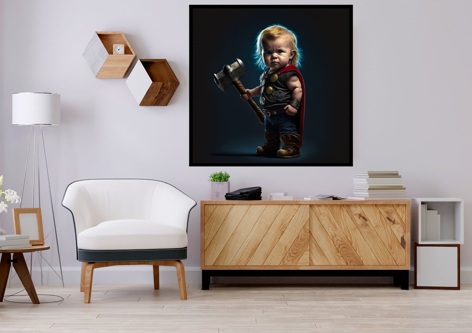 Adorable Baby Thor Poster Printable Marvel Superhero Art for - Etsy