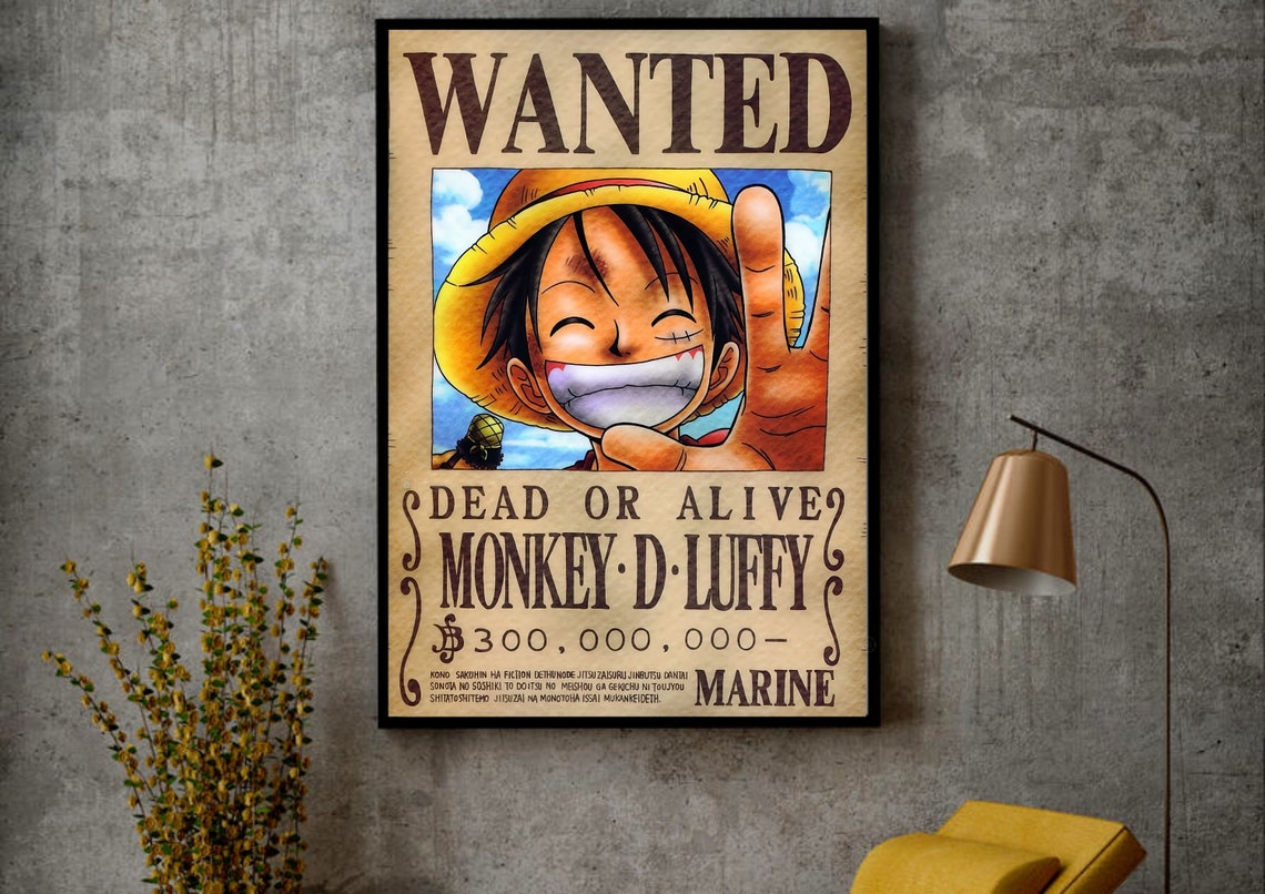 Luffy's Wanted Poster One Piece Poster Luffy Printable - Etsy