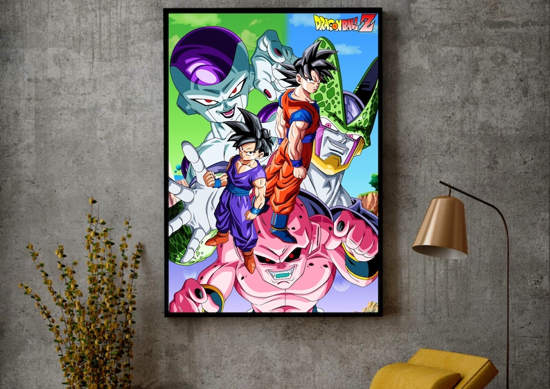 Dragon Ball Z Poster Anime Poster DBZ Gift Goku and - Etsy
