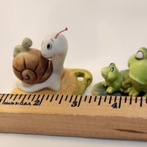 Vintage Lefton Frogs on Lily Pad and Homco Snail Figurines Curio ...