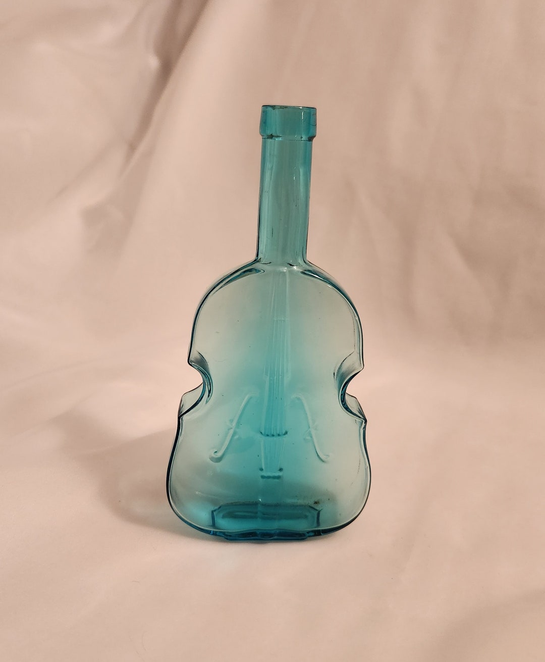 Vintage Aqua Violin Shaped Bottle Vase Aqua Blue Cello - Etsy