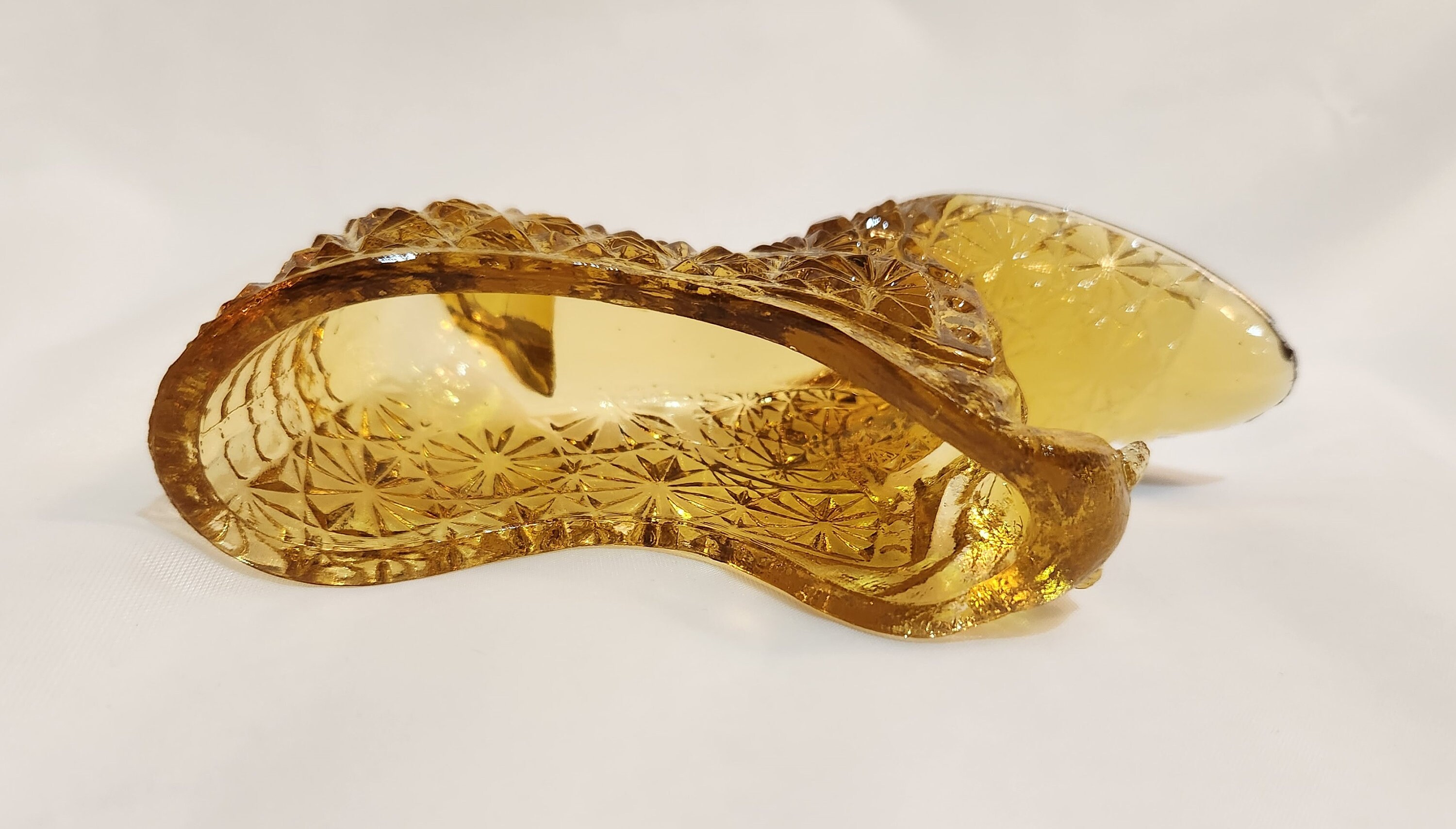 Vintage Cat Head Glass Shoe Slipper Daisy and Button Pattern - Etsy
