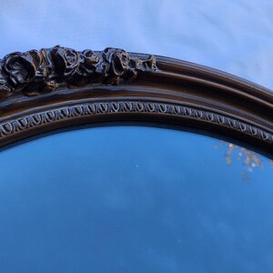 Large Oval Frame Antiqued Carved Flowers Horizontal Vintage Wall Decor ...