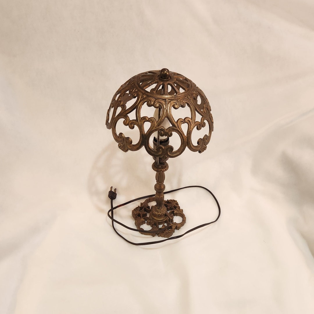 Cast Metal Brass Filigree Lamp Vintage Lighting Decor - Etsy