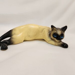 Vintage Lego Japan Siamese Cat Lounging Shelf Sitter Bisque Figurine ...