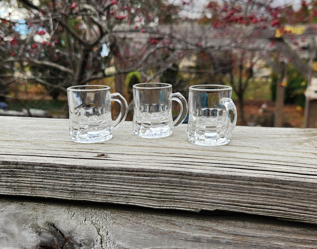 Federal Glass Mini Beer Stein Shot Glasses - Toothpick Holders - Root ...