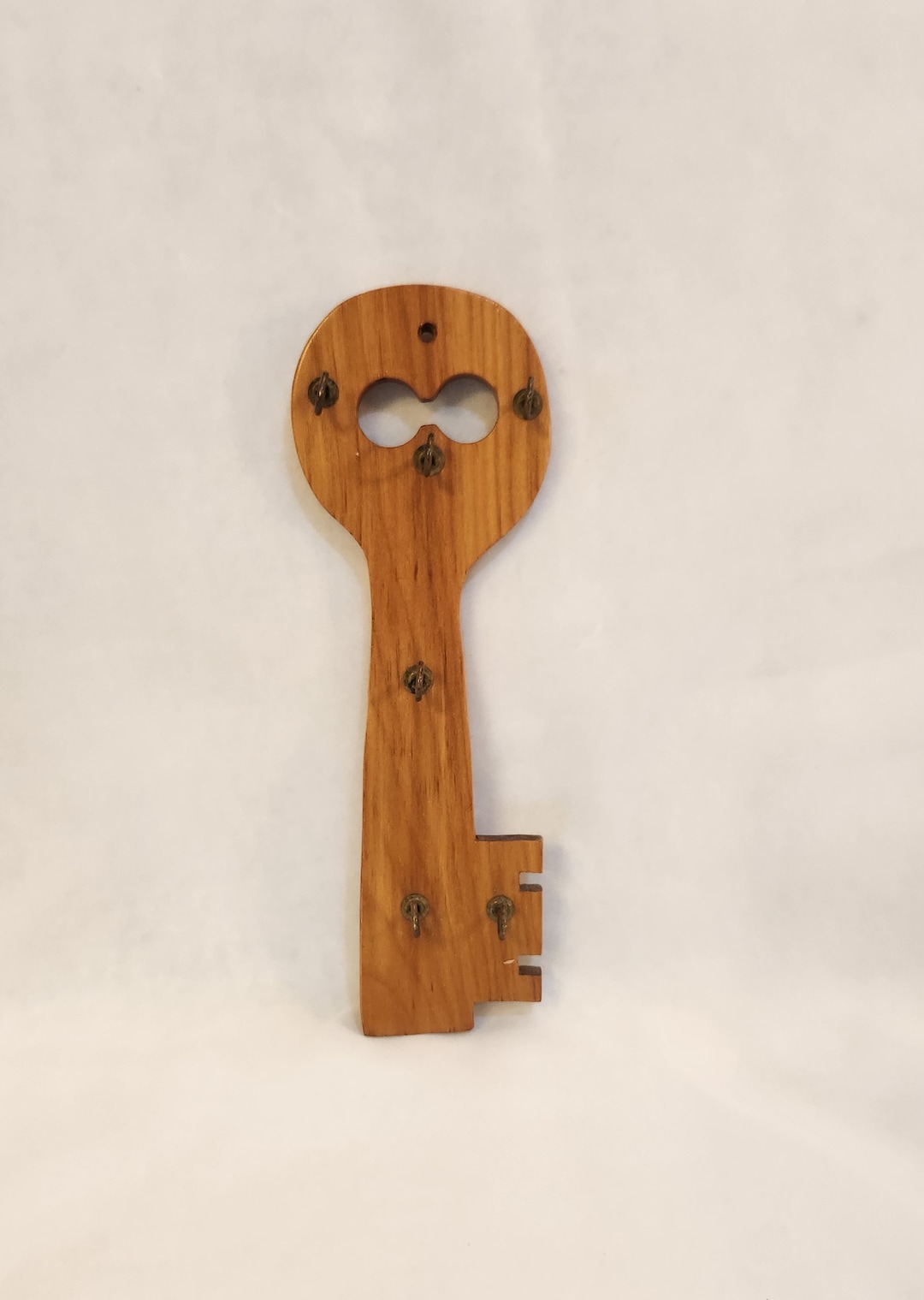 Skeleton Key Shaped Wood Key Holder 6 Hooks Vintage Wall Hanging - Etsy