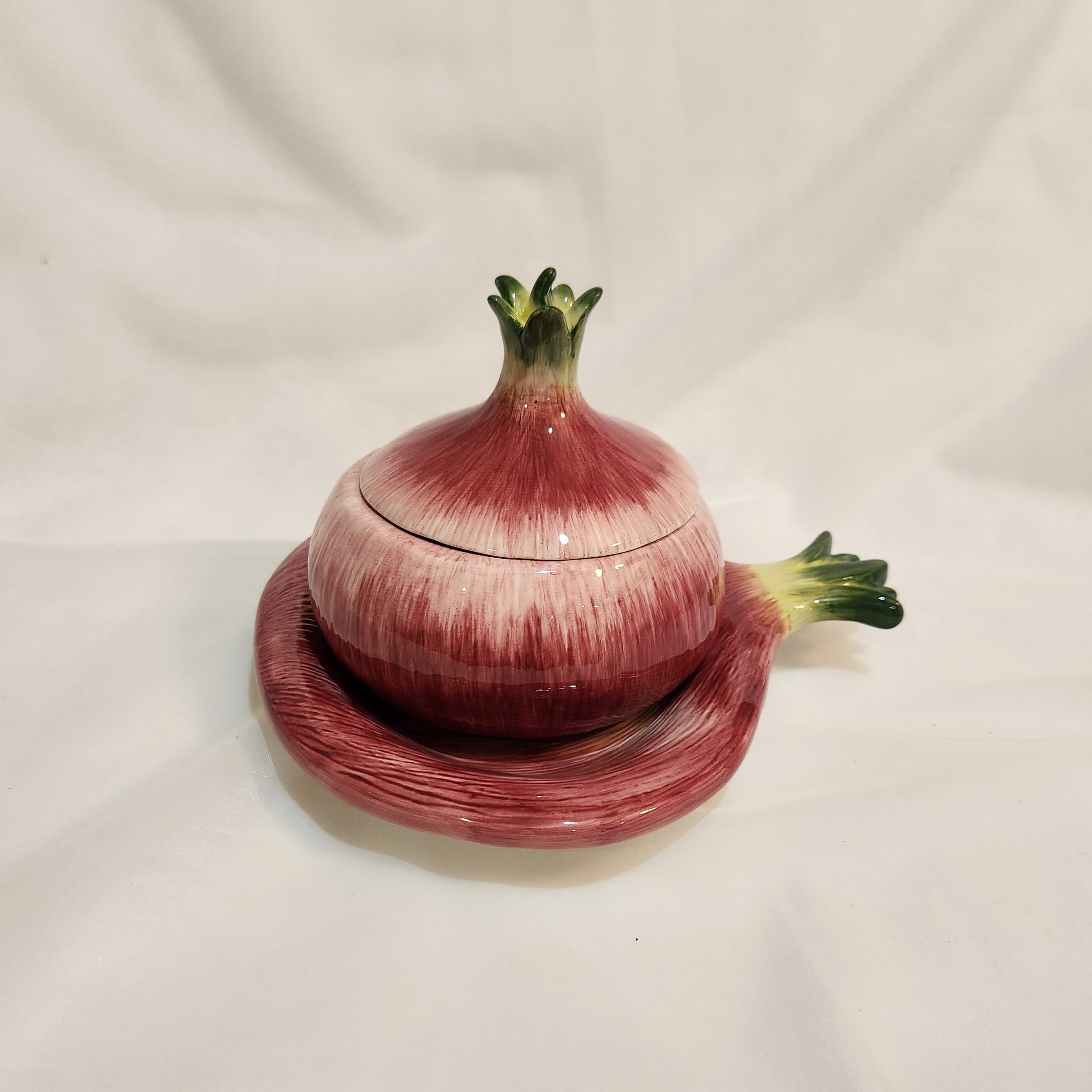 Fitz & Floyd Ceramic Red Onion Dip Bowl and Canape Plate - Etsy