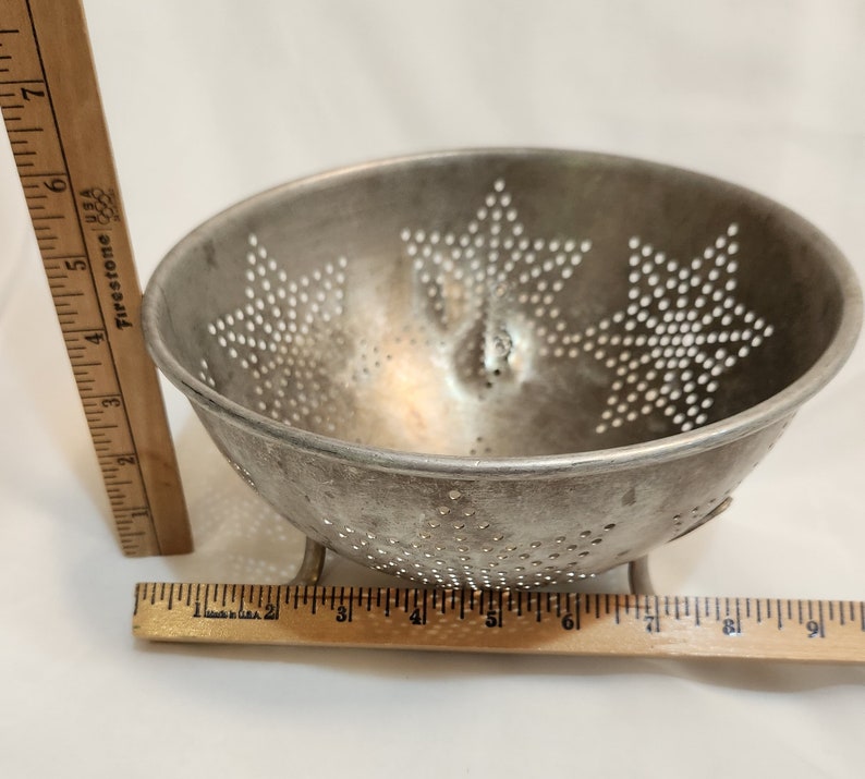 Vintage Aluminum Colander Strainer Star Design 3 Legs - Etsy