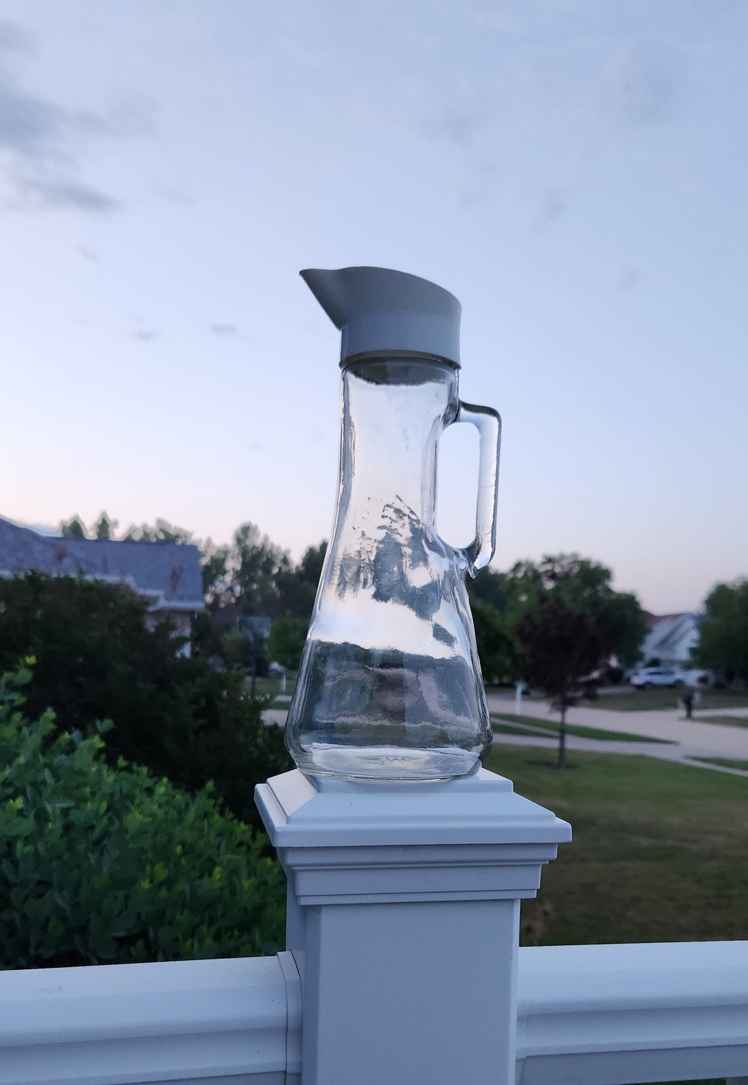 Vintage Long-neck Pitcher With White Plastic Pouring Spout Vintage ...