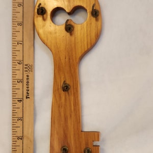 Skeleton Key Shaped Wood Key Holder 6 Hooks Vintage Wall Hanging - Etsy
