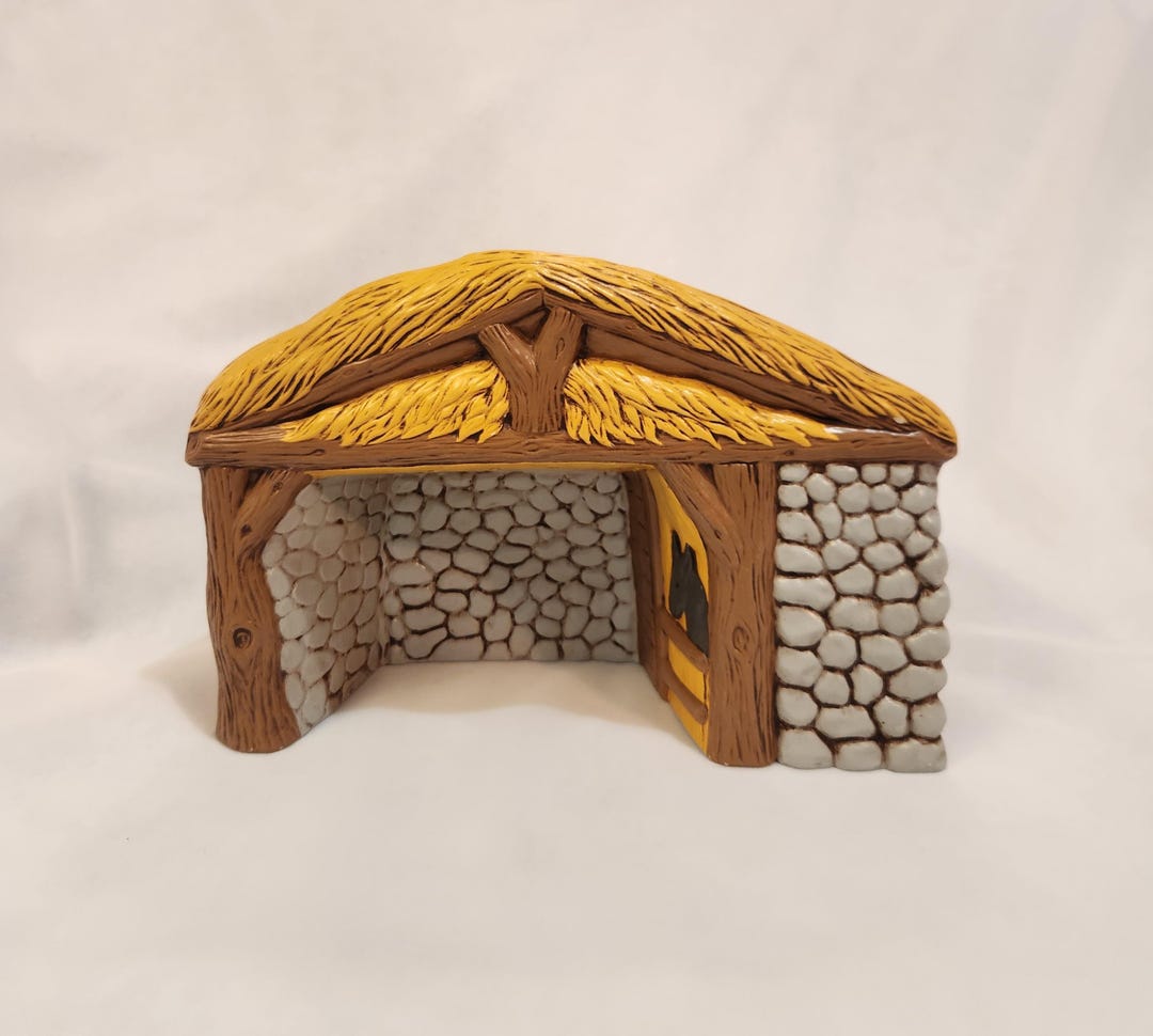 Macky Ceramic Lighted Nativity Stable Vintage Christmas Holiday Decor ...