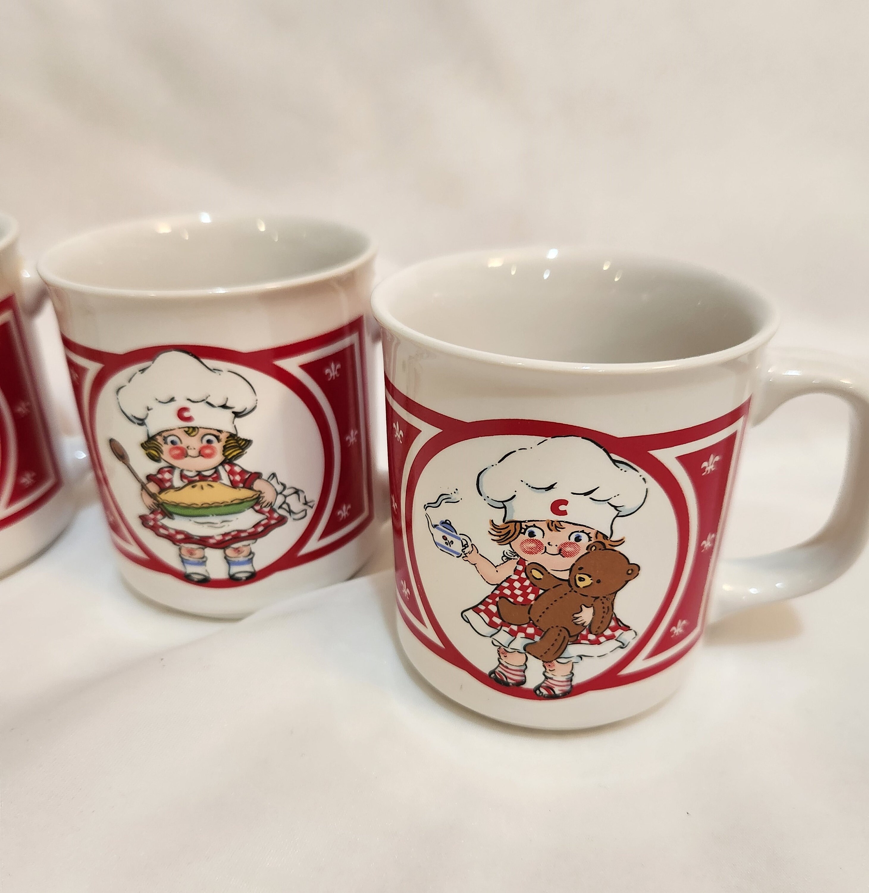 Campbell's Kids Chefs Cups Soup Mugs Set of 4 Vintage Tea Coffee ...