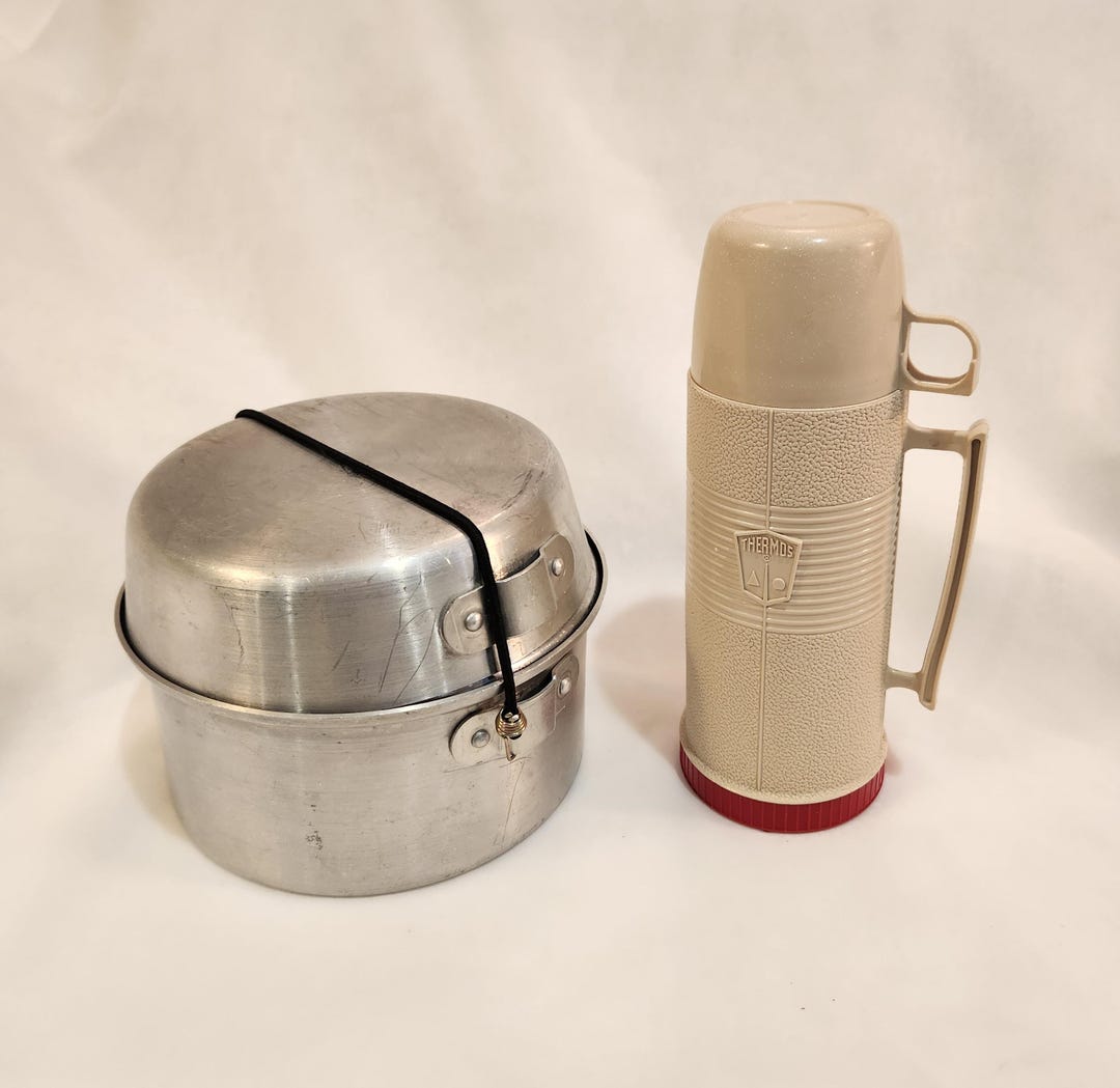 Thermos Bottle and Camping British Mess Kit Made in England Aluminum ...