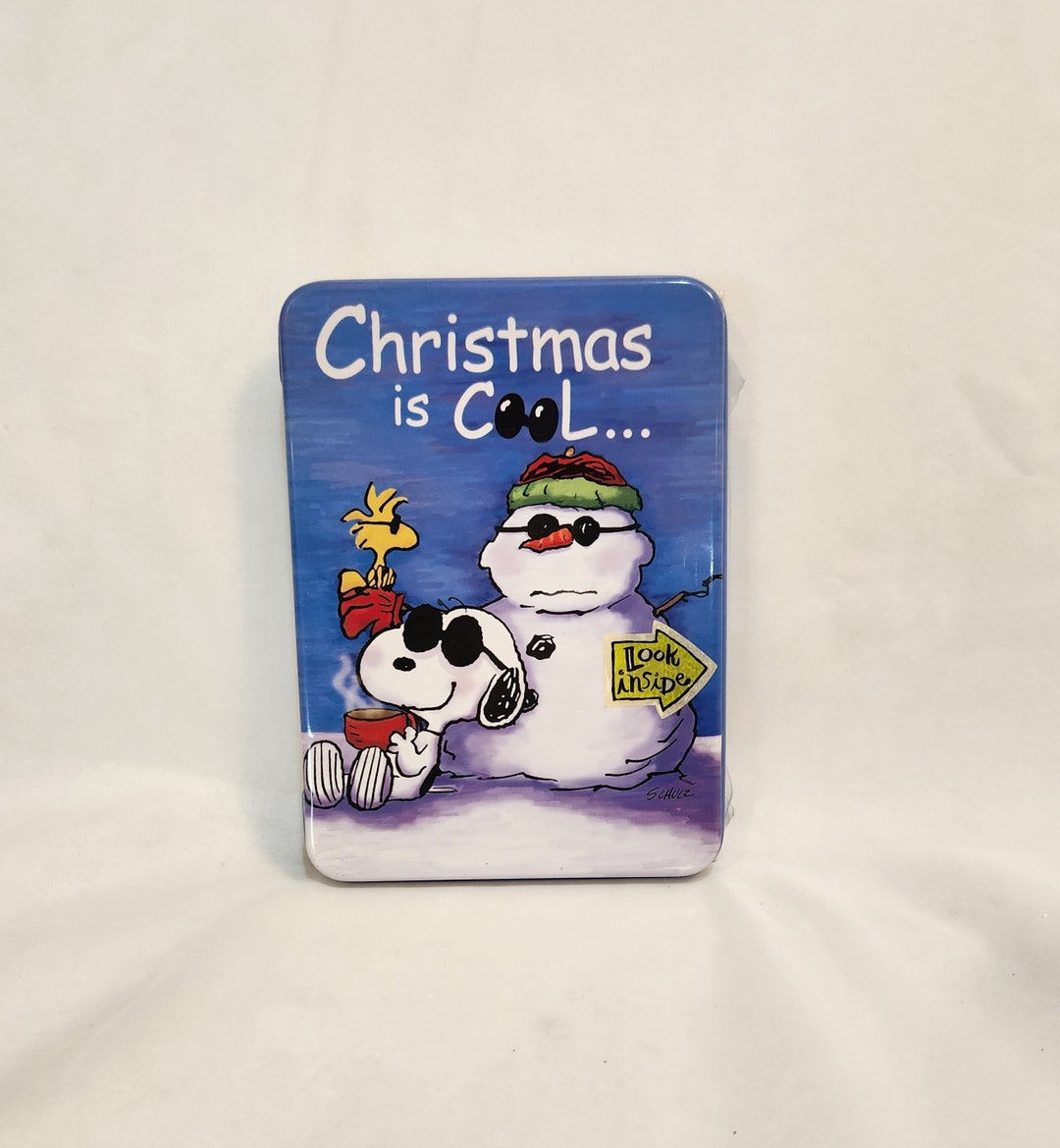 1996 Joe Cool Snoopy Christmas is Cool Tin Grins Hot Chocolate Gift ...