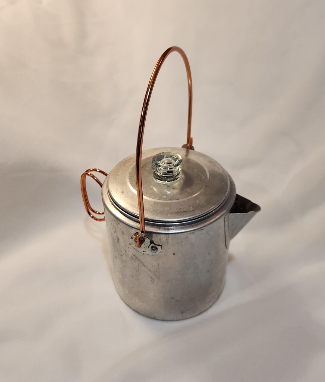 Vintage Mirro Aluminum Coffee Pot: 5 Pieces, Copper Handles Drip ...