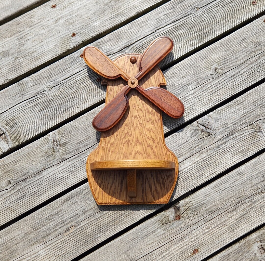 Wooden Curio Shelf Windmill Shape Handmade - SHELF ONLY | Vintage Wood ...