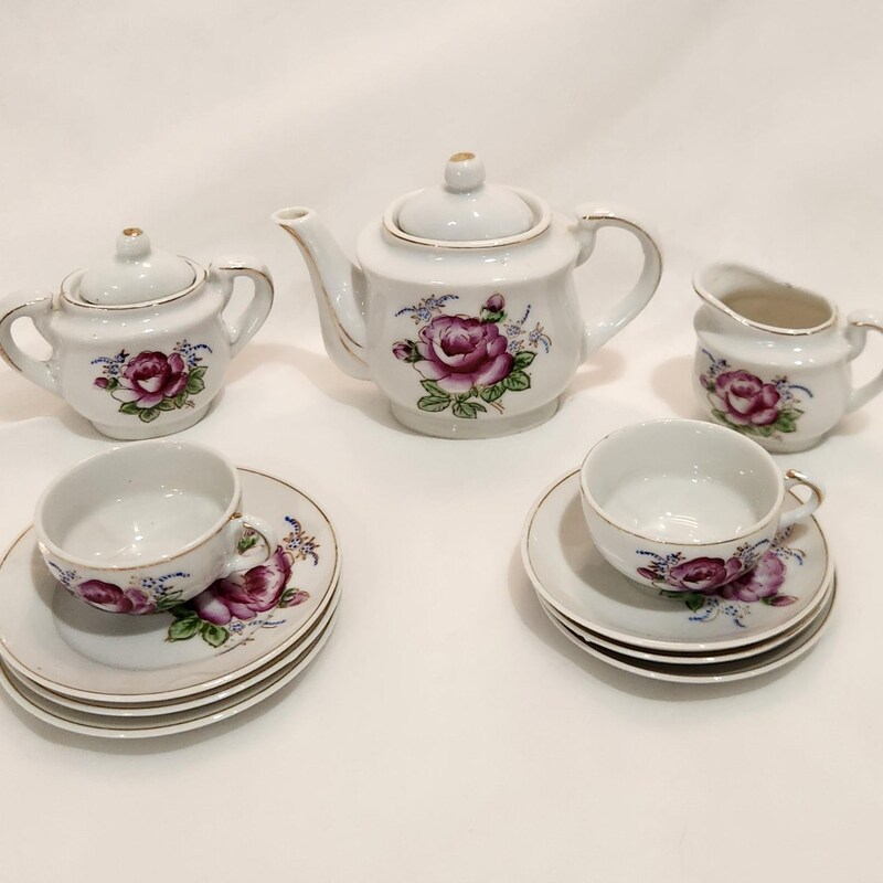 Pink Rose Tea Set - Etsy