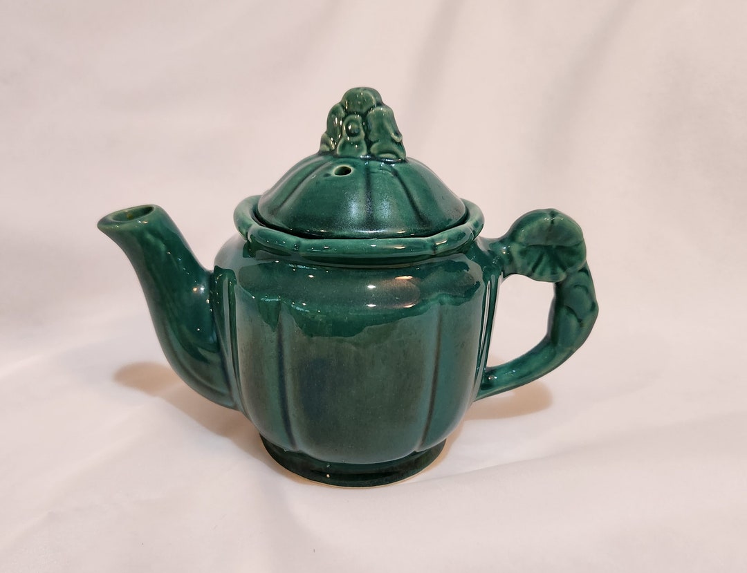 1940s Shawnee Pottery Teapot Rosette Green Ceramic Vintage Tea Pot ...