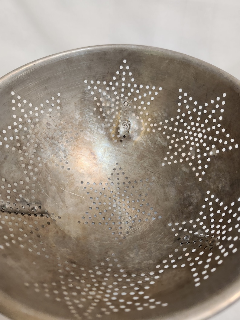 Vintage Aluminum Colander Strainer Star Design 3 Legs - Etsy