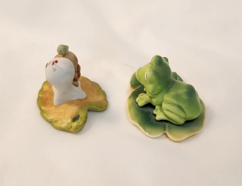 Vintage Lefton Frogs on Lily Pad and Homco Snail Figurines Curio ...