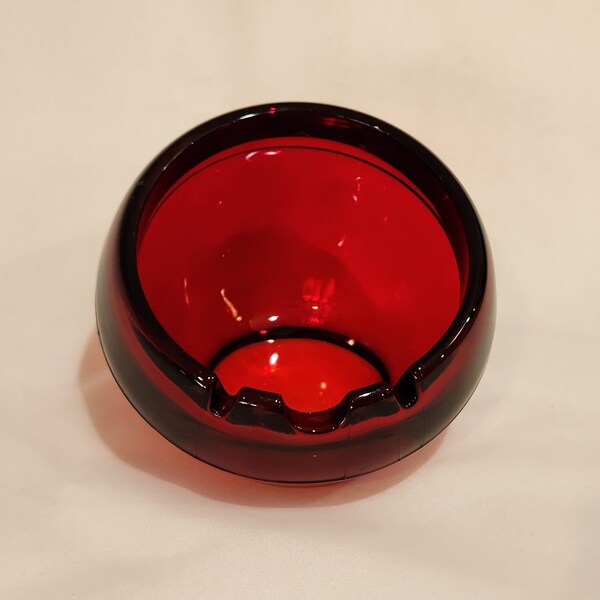Red Glass Ashtray - Etsy