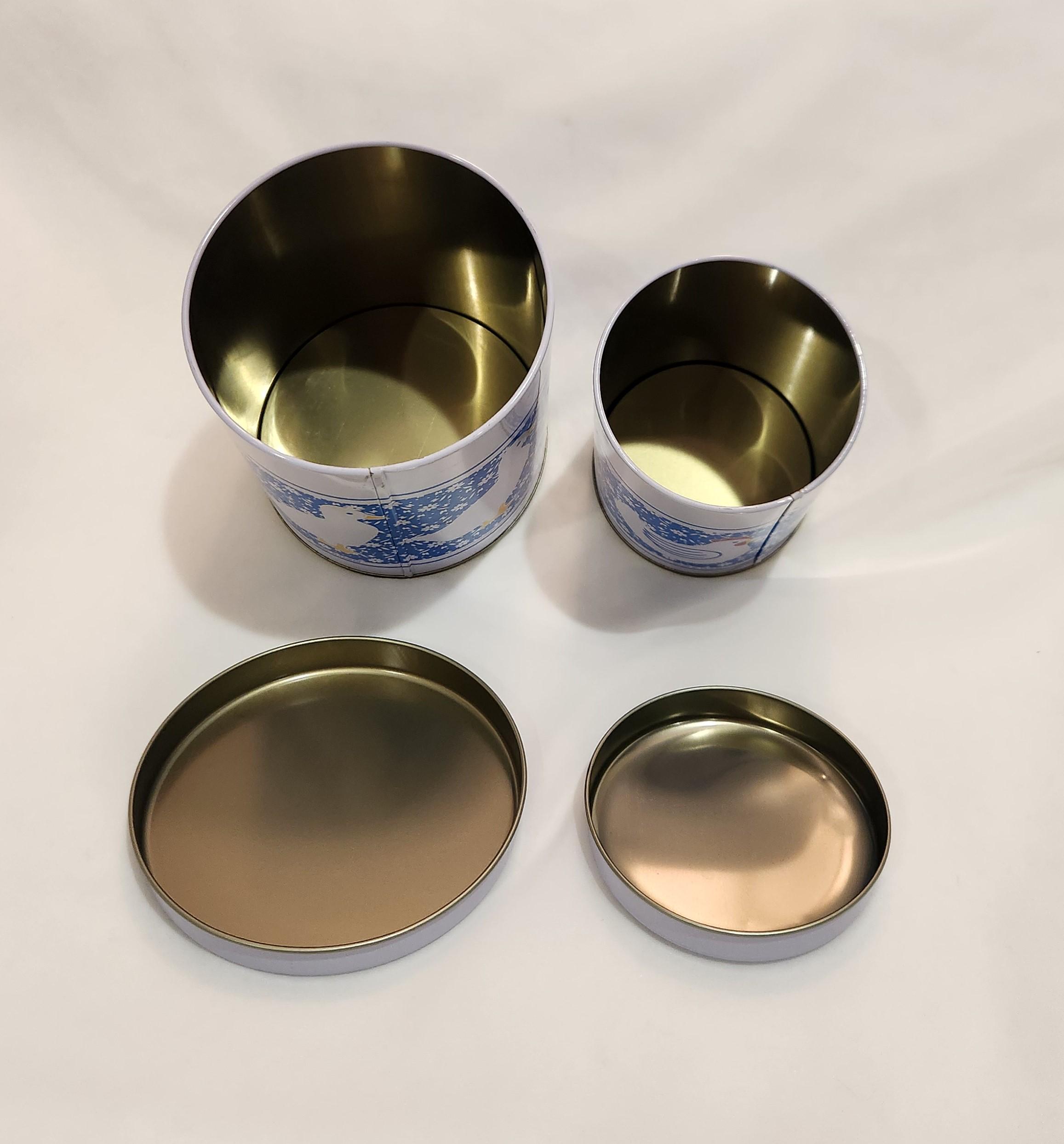 Metal Canister Containers Chicken Duck Goose Farm Animals Set of 2 ...