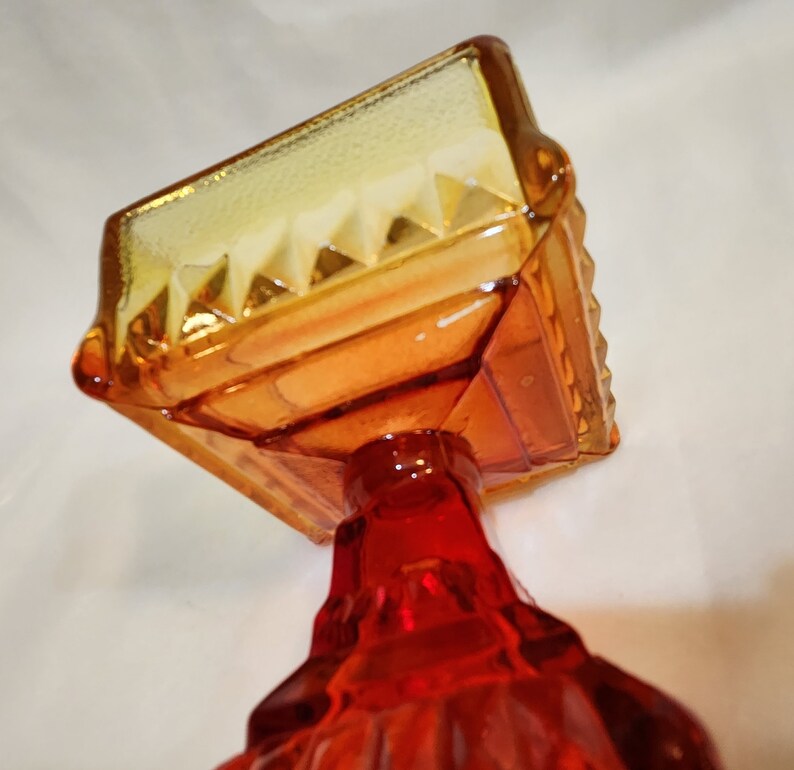 Jeanette Amberina Glass Wedding Cake Box Glass Pedestal Dish - Etsy
