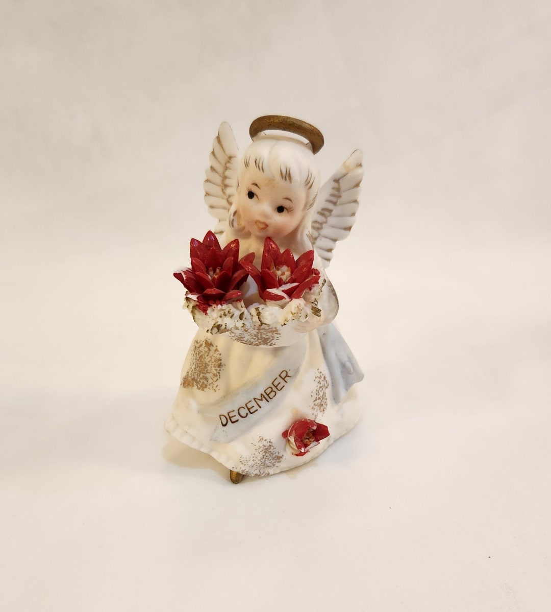 December Lefton Angel of the Month Birthday Figurine Vintage Milestone ...