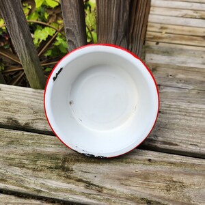 Enamel Ware Tub Basin Farm House Red Accent Trim Vintage Kitchen Decor ...