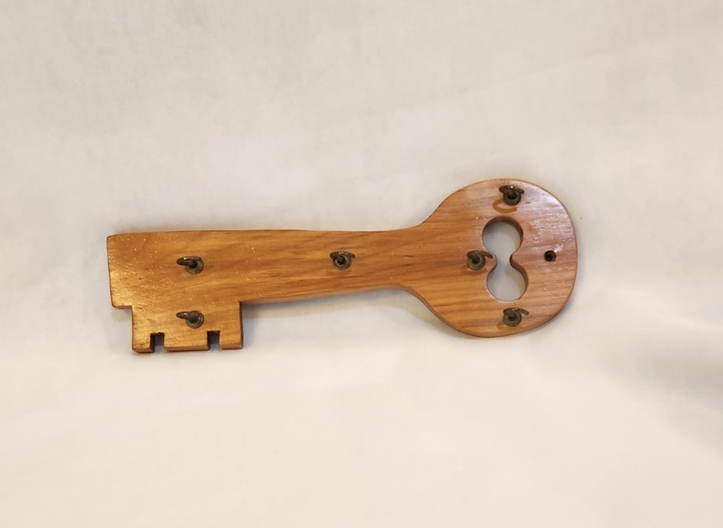 Skeleton Key Shaped Wood Key Holder 6 Hooks Vintage Wall Hanging - Etsy