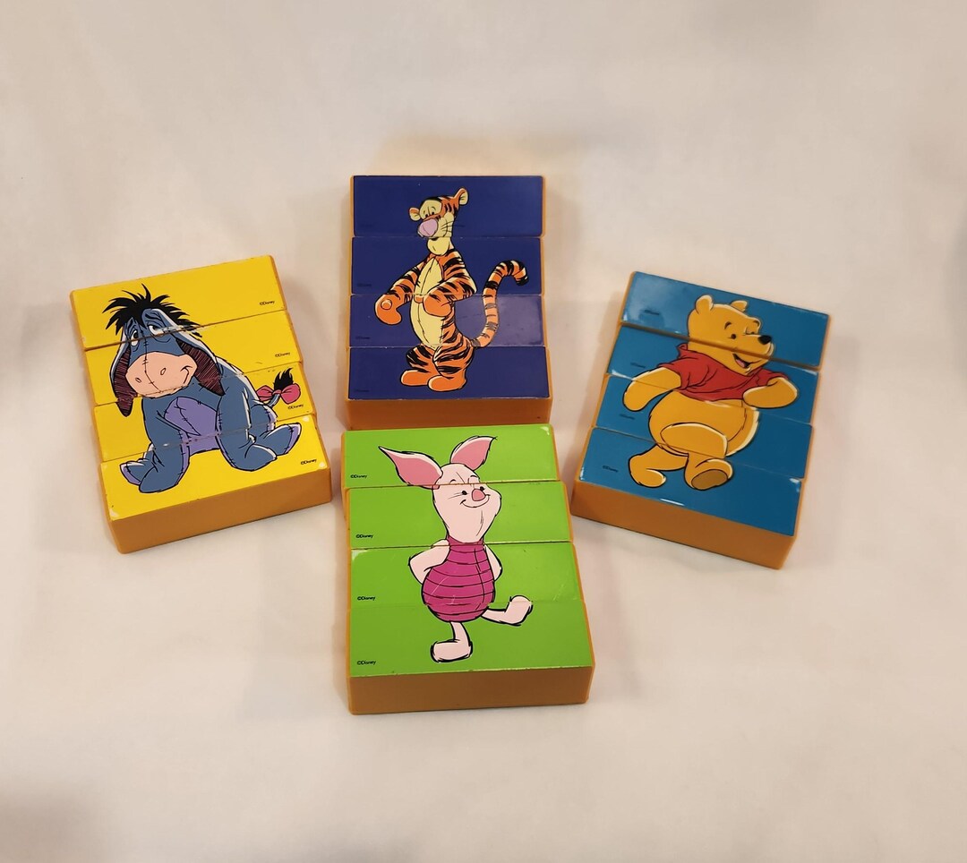 1996 Winnie the Pooh Match and Stack Blocks Game Piglet, Tigger and ...