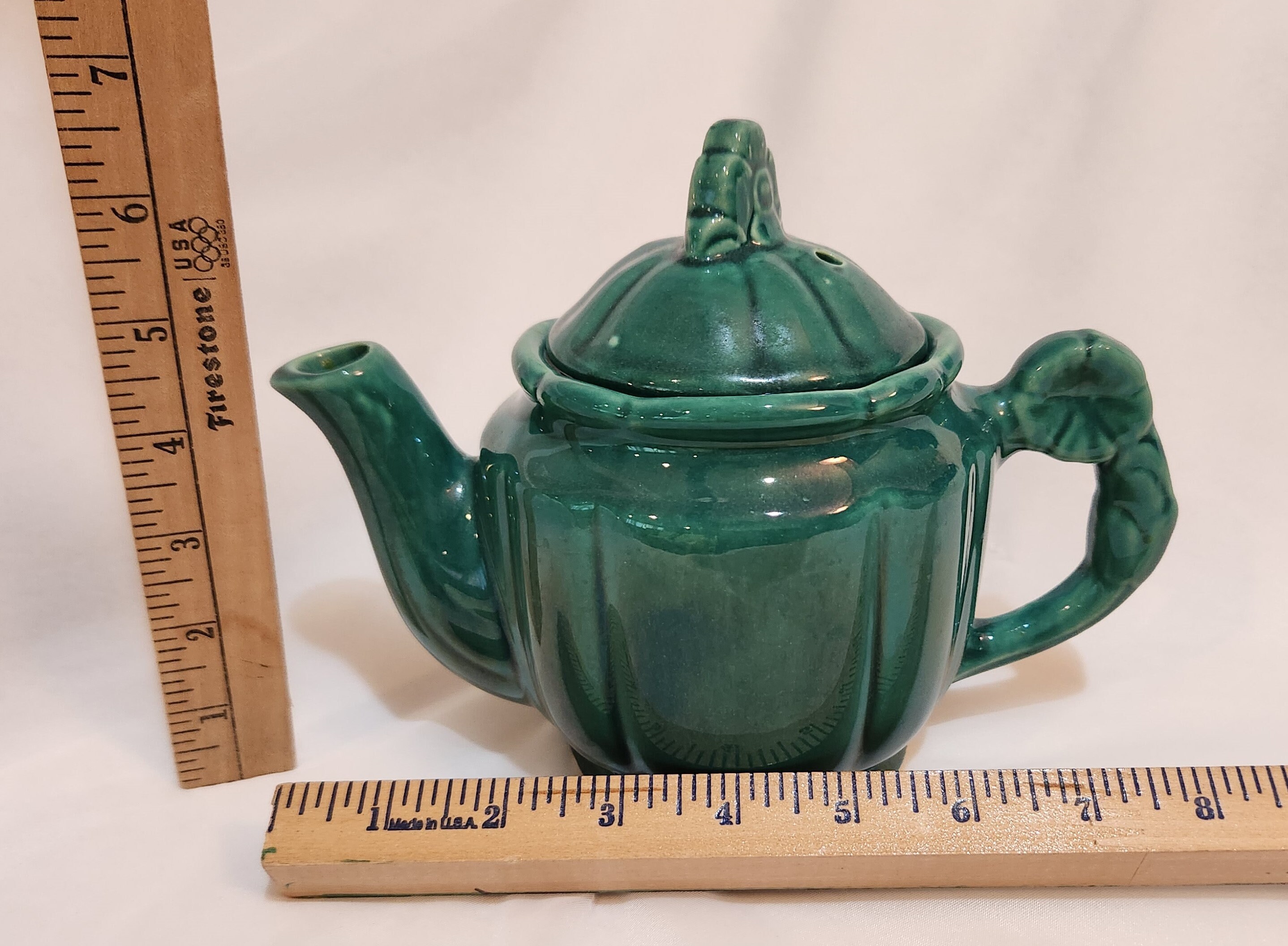 1940s Shawnee Pottery Teapot Rosette Green Ceramic - Etsy
