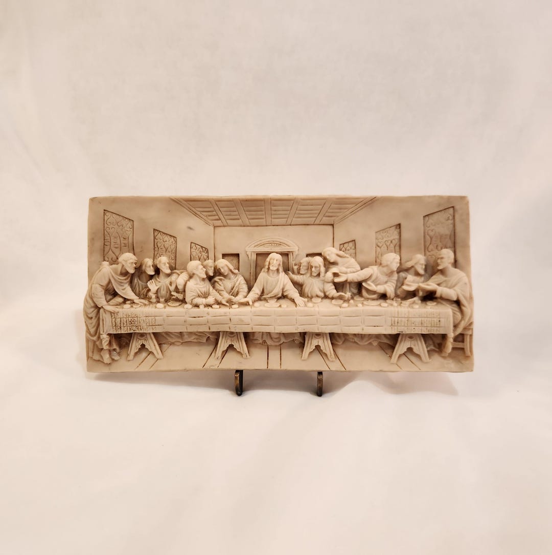 The Last Supper Bas Relief 3D Resin Plank Tabletop Decor Vintage ...