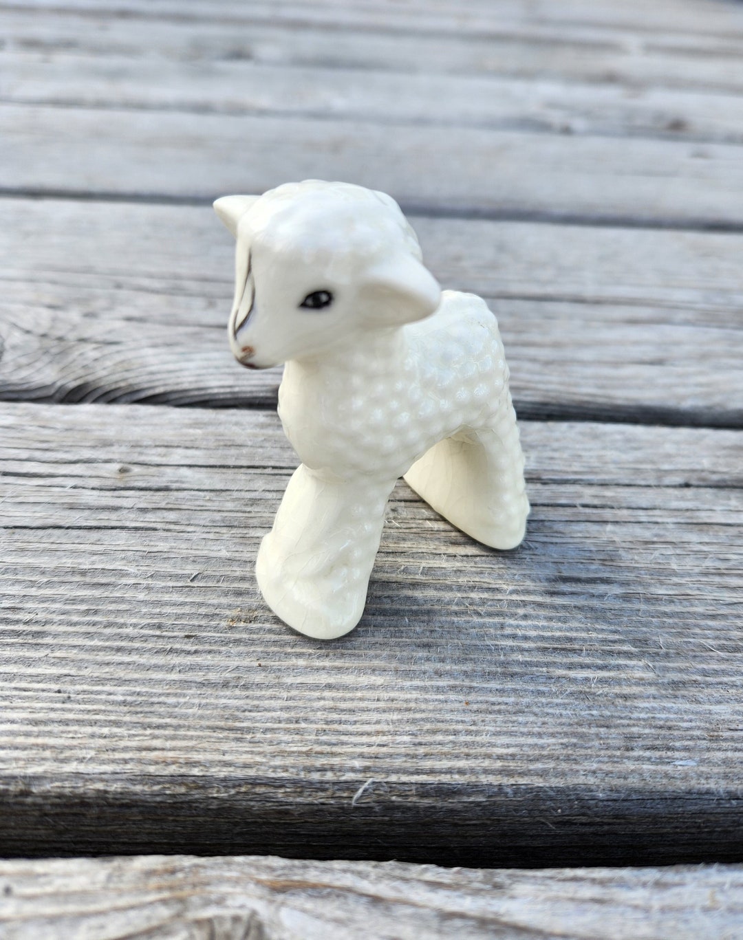 Ceramic Lamb Figurine With Marked Nose White Vintage Figurines - Etsy