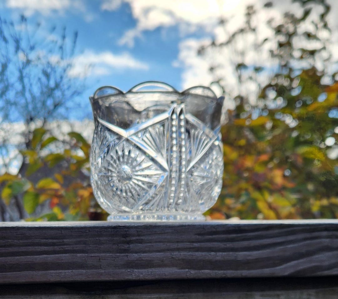 Antique EAPG Spooner Vase Scalloped Edge Early American Pressed Glass ...