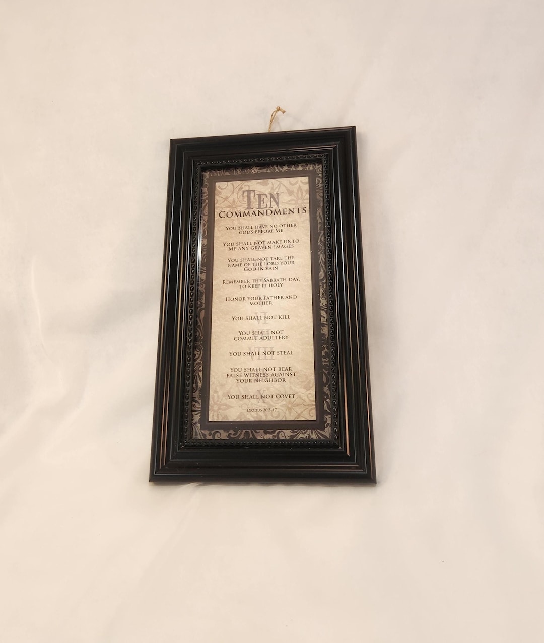Ten Commandments Framed Wall Hanging Vintage Religious Decor - Etsy