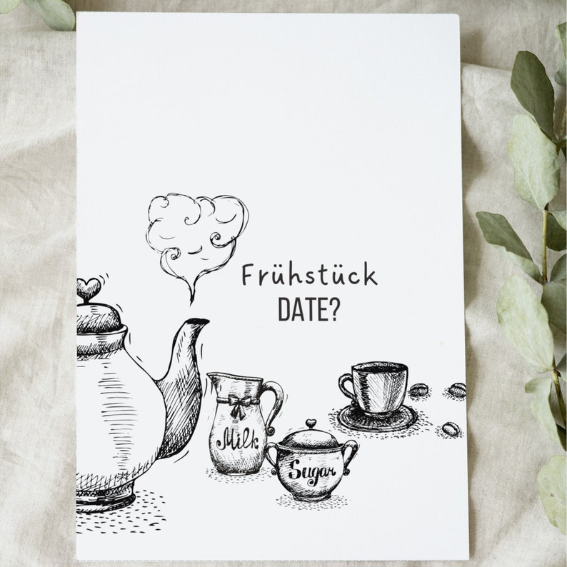 Invitation Breakfast Date Card to Print PDF Instant Download Digital ...