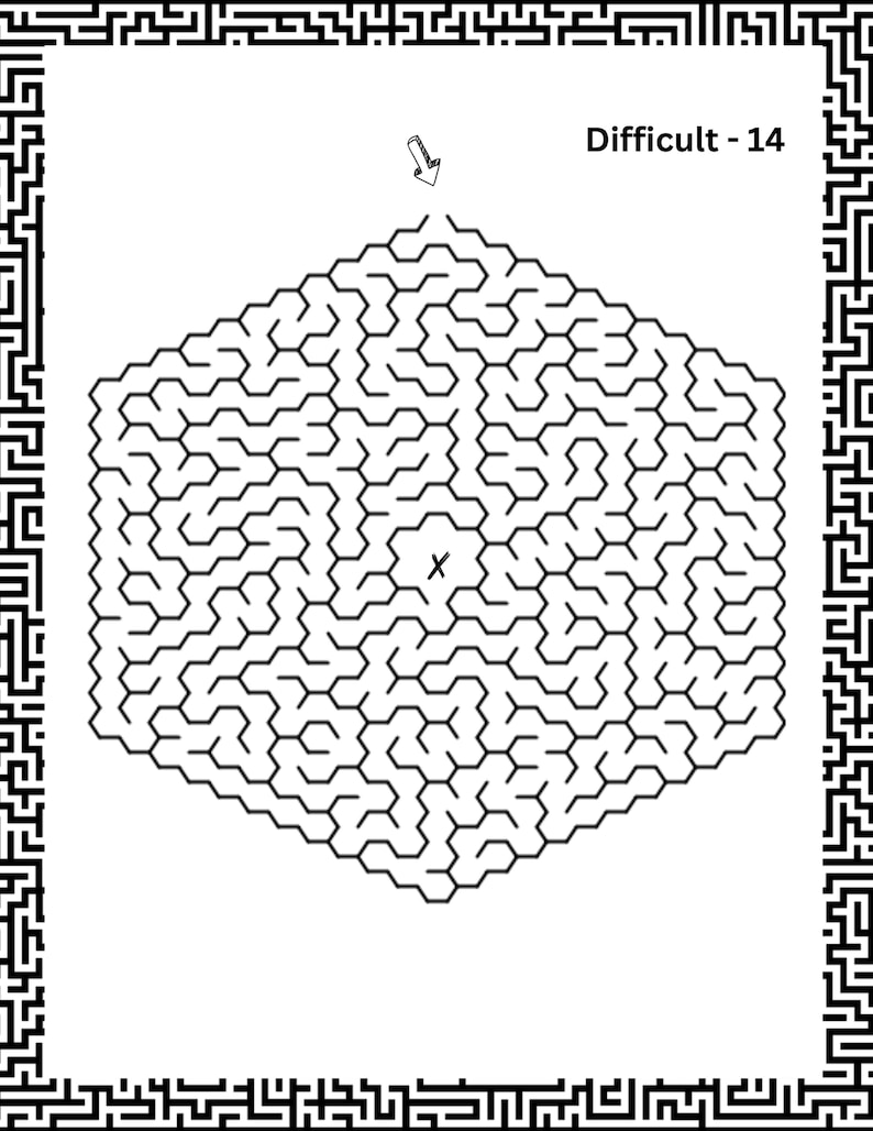 Endless Mazes 100 Maze Puzzle Printable Book Difficult Maze Puzzles for ...