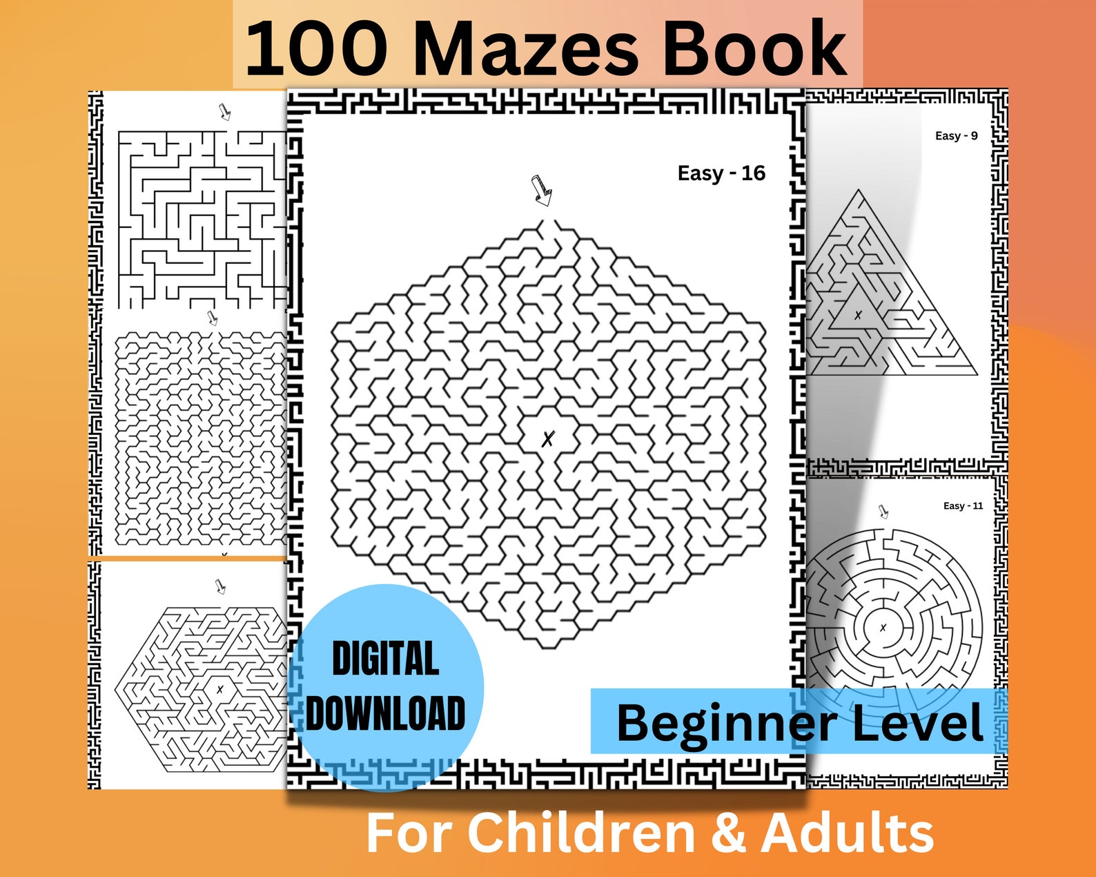 Endless Mazes 100 Maze Puzzle Printable Book Easy Maze Puzzles for ...