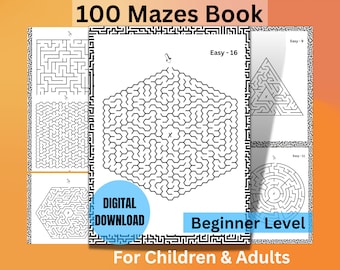 Endless Mazes 100 Maze Puzzle Printable Book Medium Maze Puzzles for ...