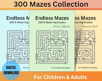 Endless Mazes 100 Maze Puzzle Printable Book Medium Maze Puzzles for ...