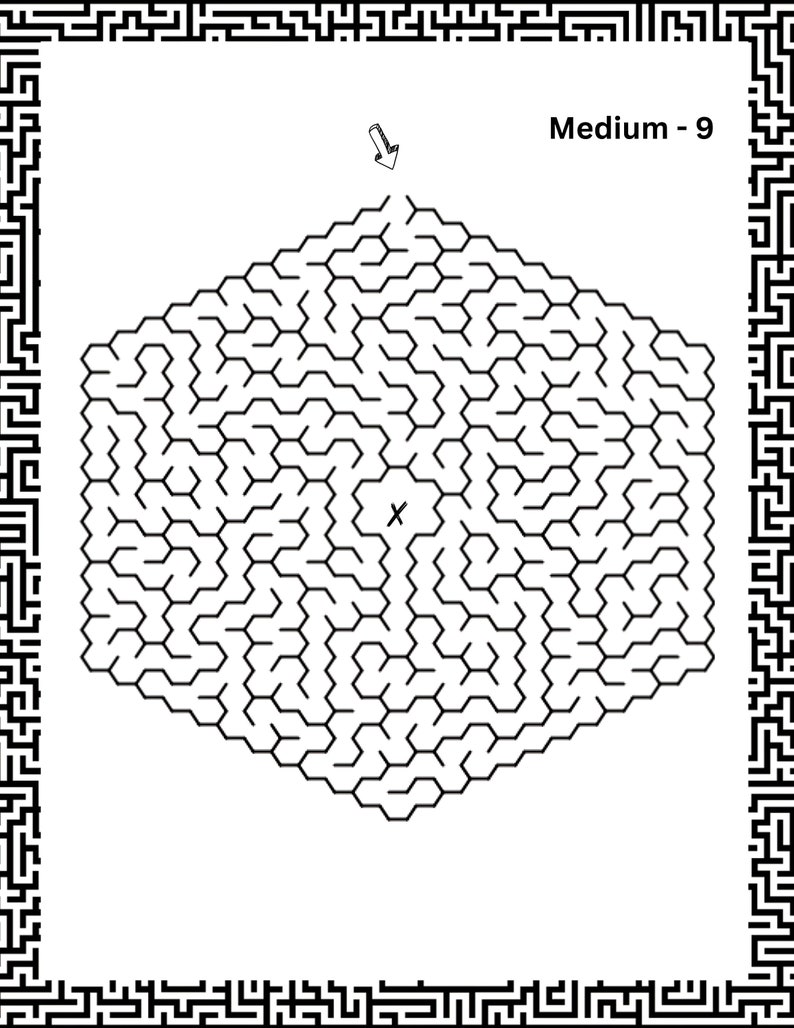 Endless Mazes 100 Maze Puzzle Printable Book Medium and Difficult Maze ...