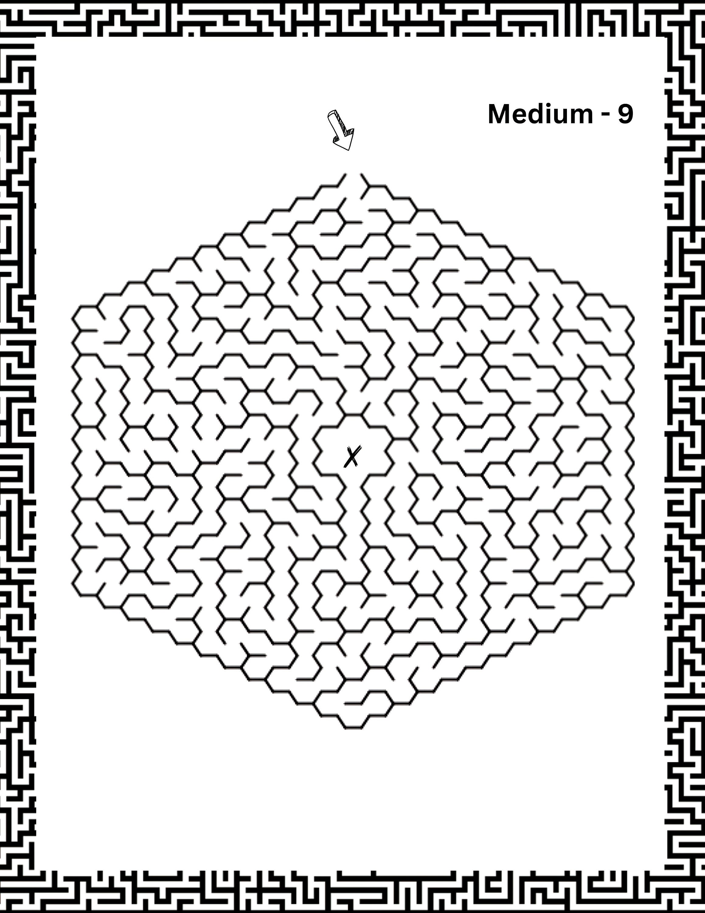 Endless Mazes 100 Maze Puzzle Printable Book Medium and Difficult Maze ...