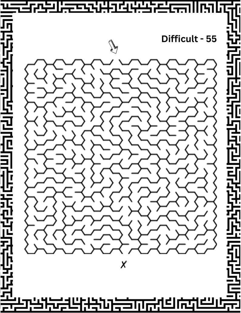 Endless Mazes 100 Maze Puzzle Printable Book Difficult Maze Puzzles for ...
