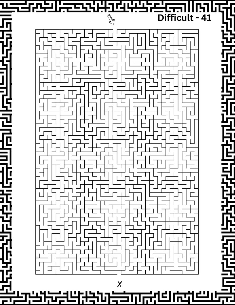 Endless Mazes 100 Maze Puzzle Printable Book Difficult Maze Puzzles for ...