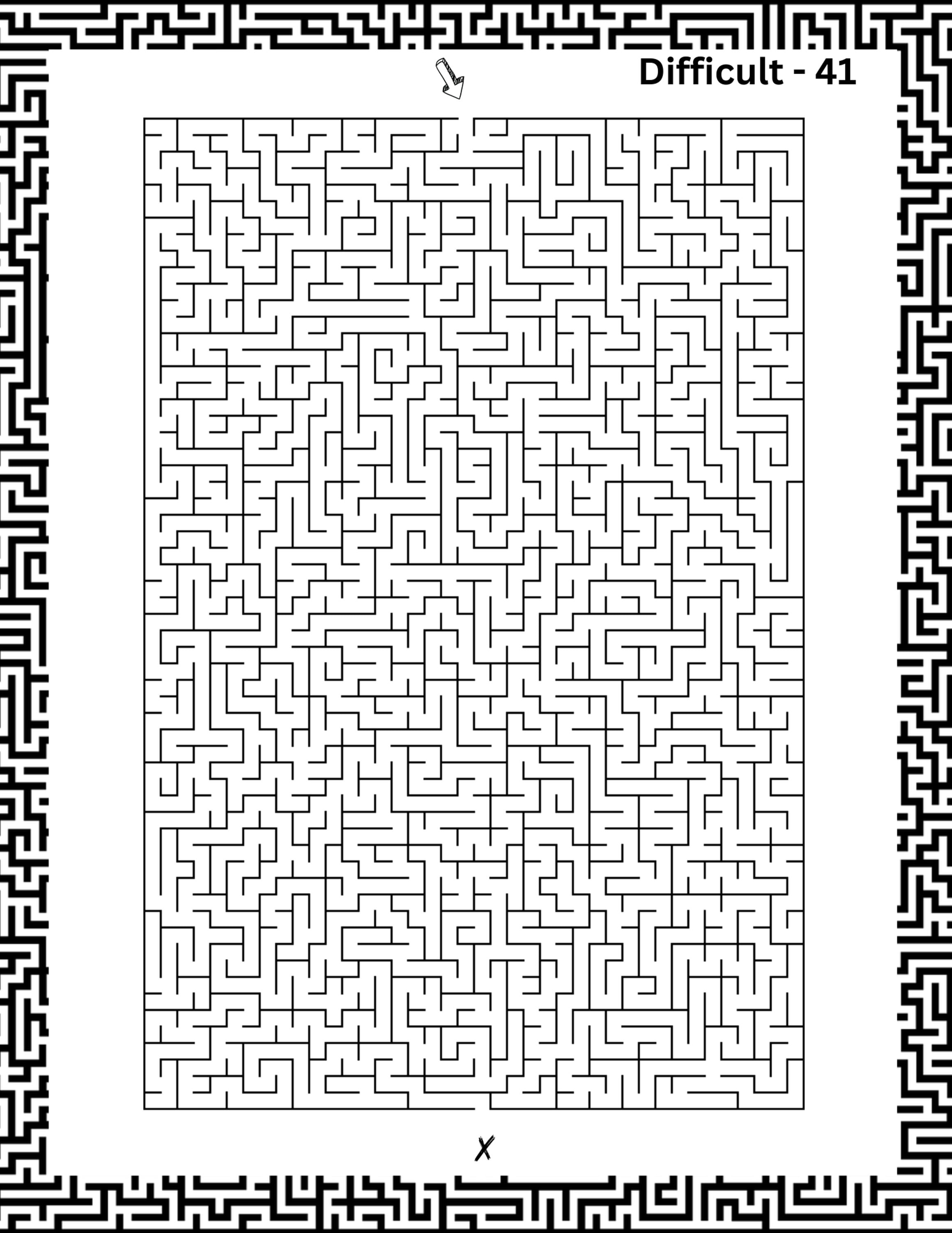 Endless Mazes 100 Maze Puzzle Printable Book Difficult Maze Puzzles for ...
